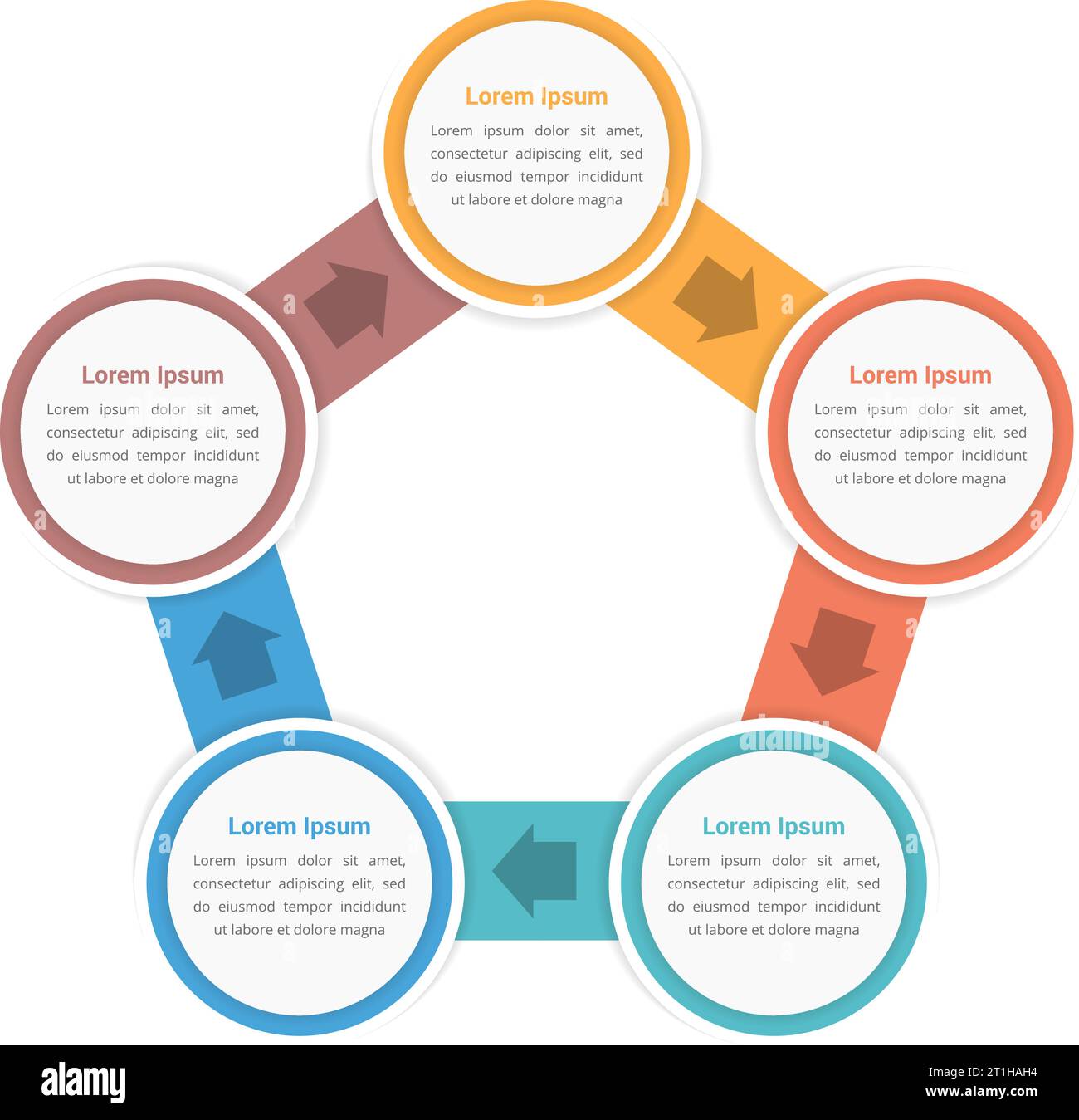 Circle diagram infographic template with five steps or options ...
