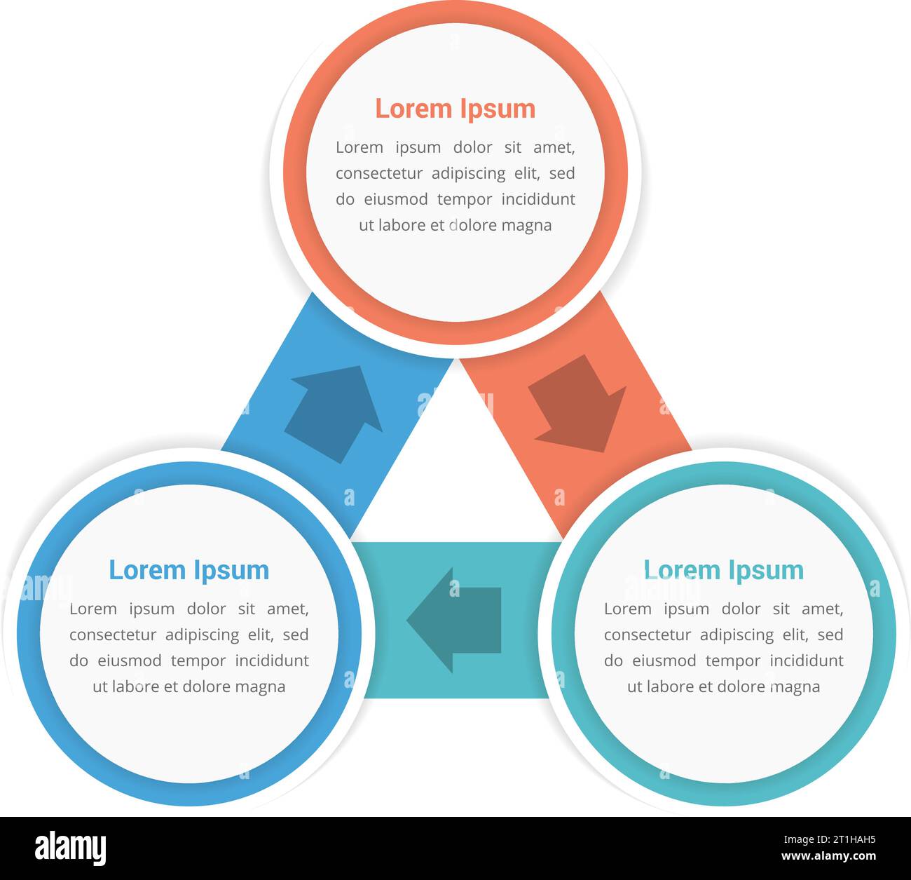 Circle diagram infographic template with three steps or options ...