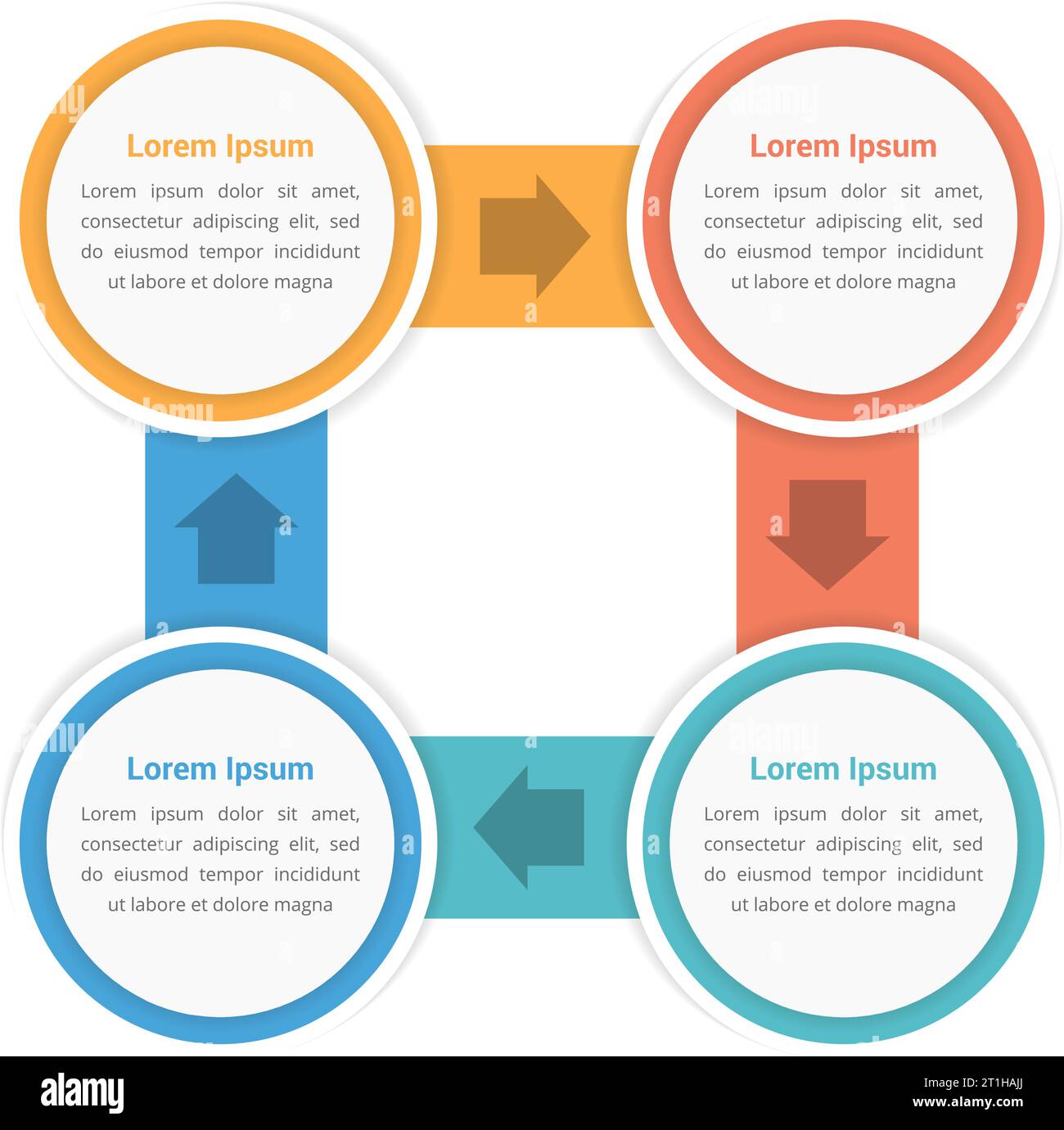 Circle diagram infographic template with four steps or options ...