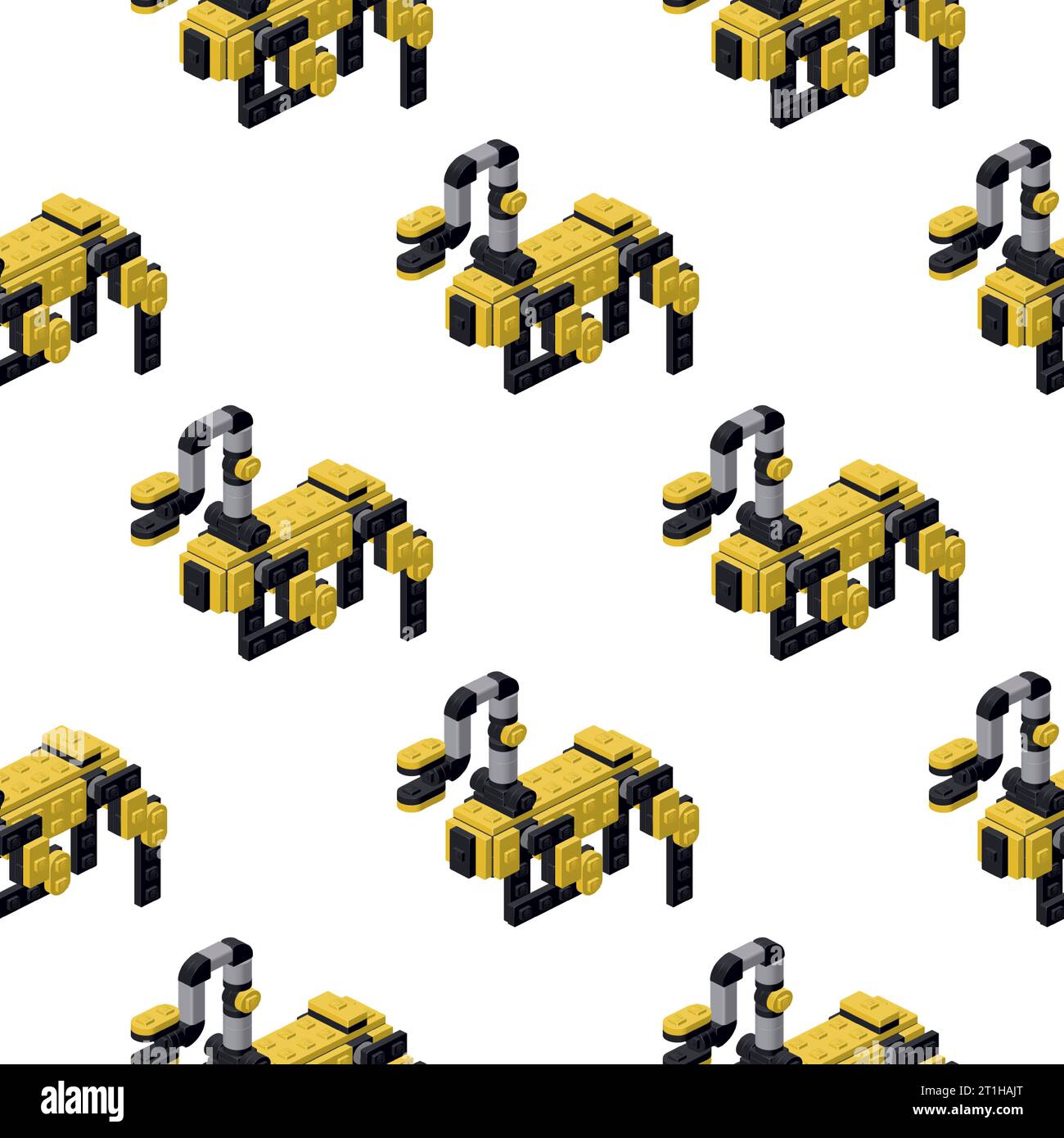 Pattern of robotic dogs in isometry on a white background. Vector Stock Vector Image & Art - Alamy
