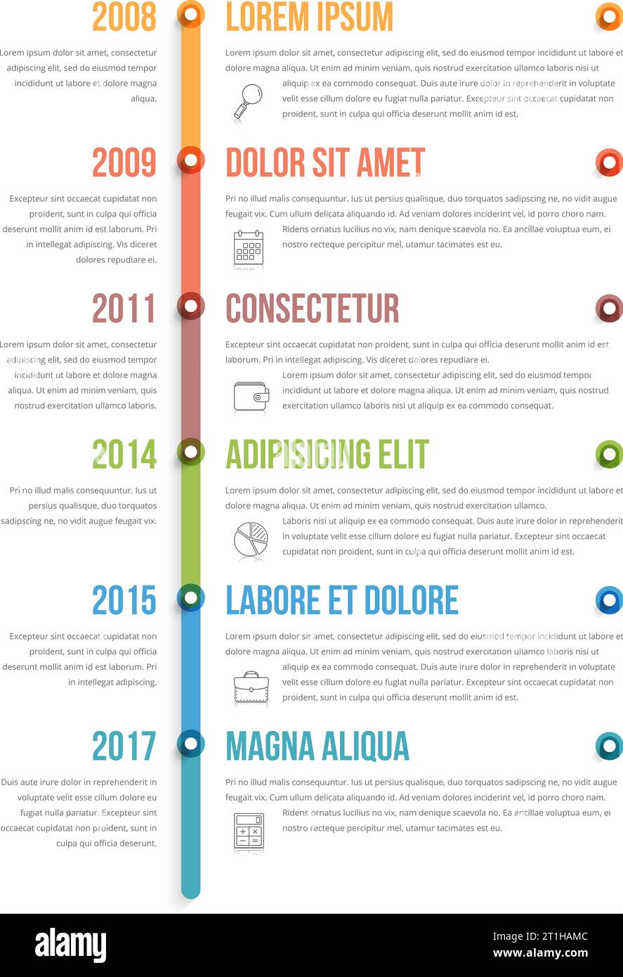 Colorful vertical timeline infographics template, workflow, process ...
