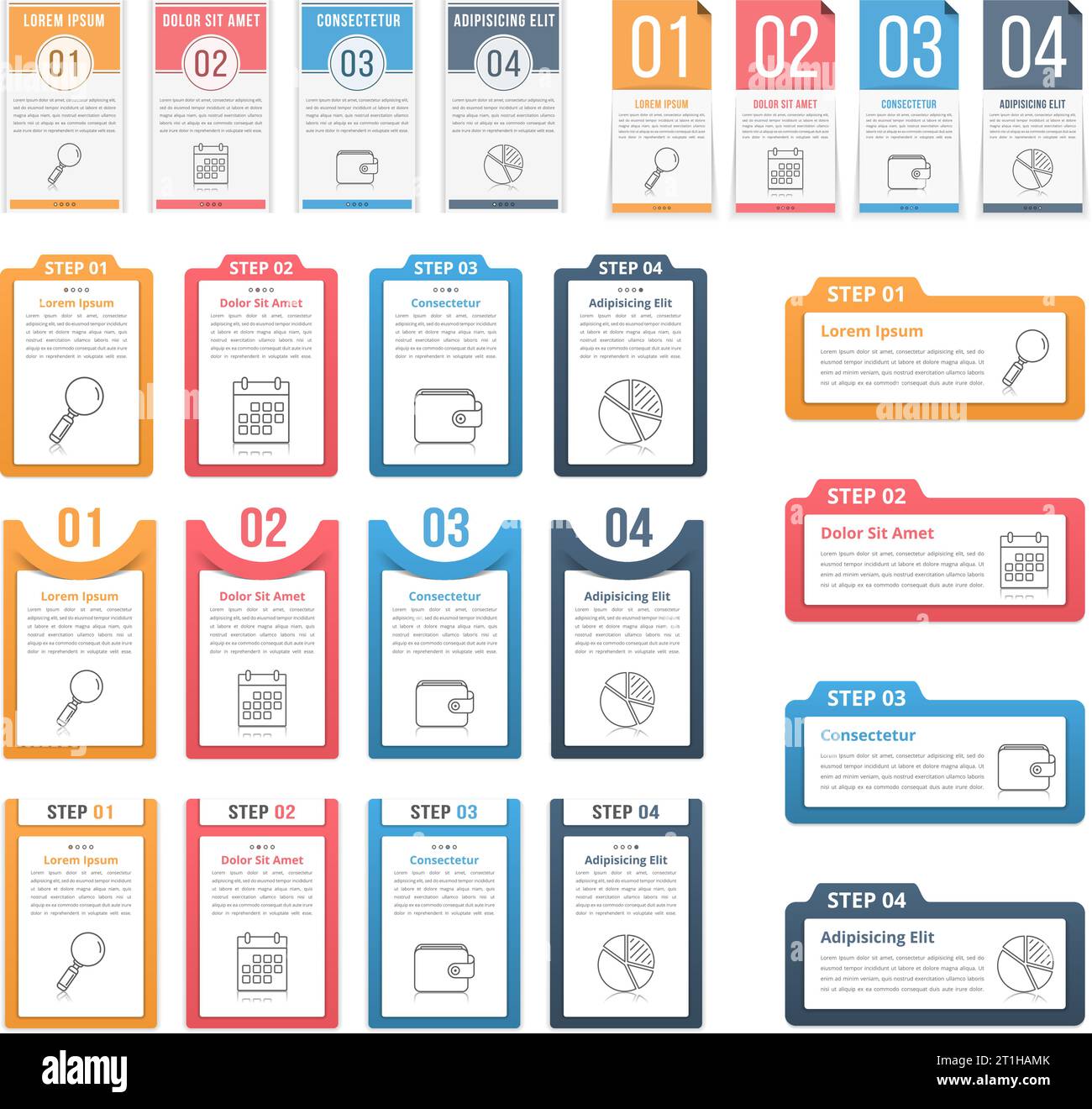 Set of infographic templates with numbers and text, can be used as ...