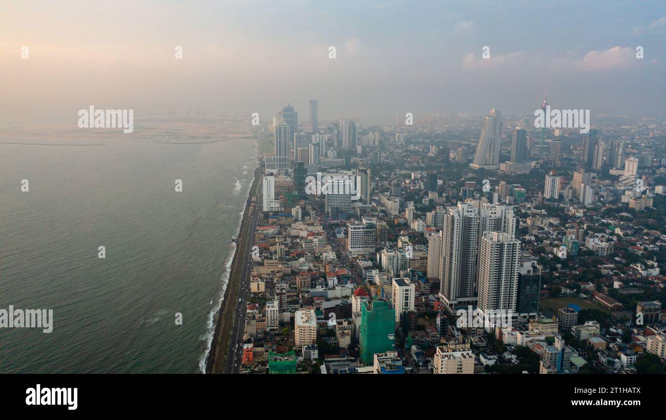 Colombo city with buildings and streets at sunset. Sri Lanka Stock ...