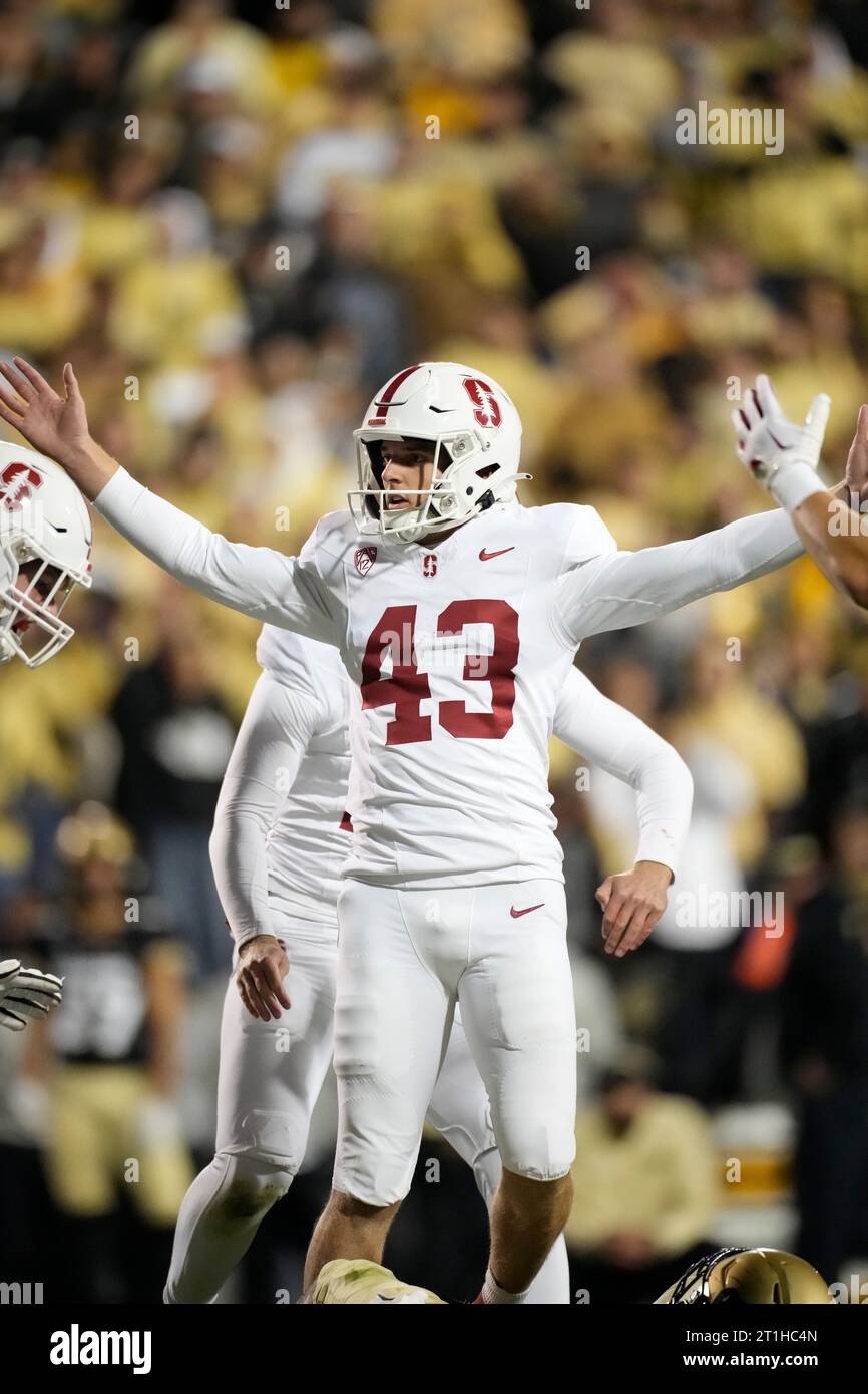 Stanford place kicker Joshua Karty celebrates after kicking the winning ...