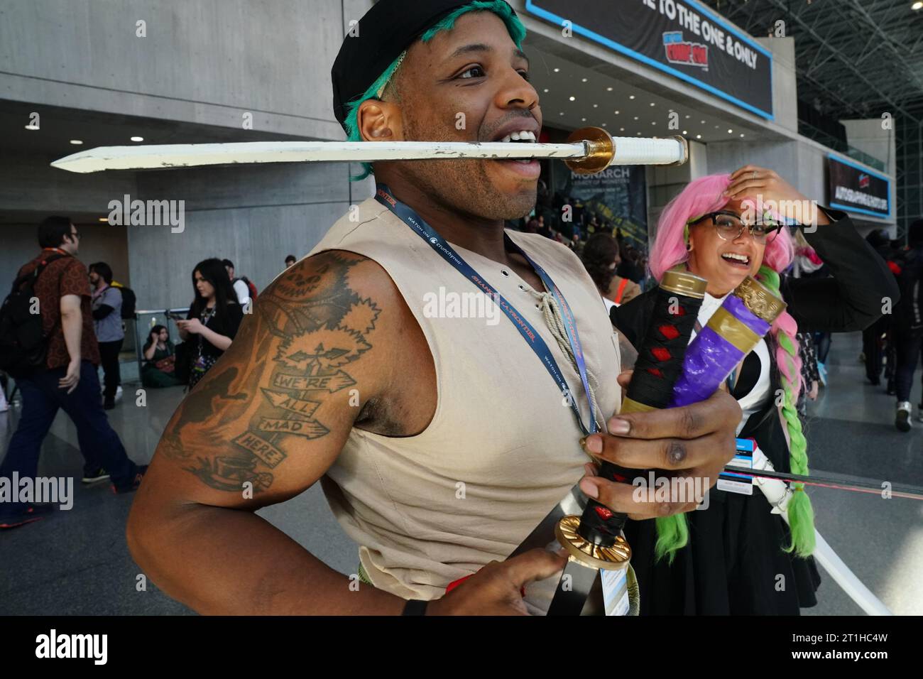 New York, New York, USA. 13th Oct, 2023. A fan in cosplay at the 2023 ...