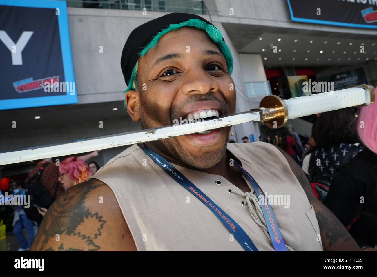 New York, New York, USA. 13th Oct, 2023. A fan in cosplay at the 2023 ...