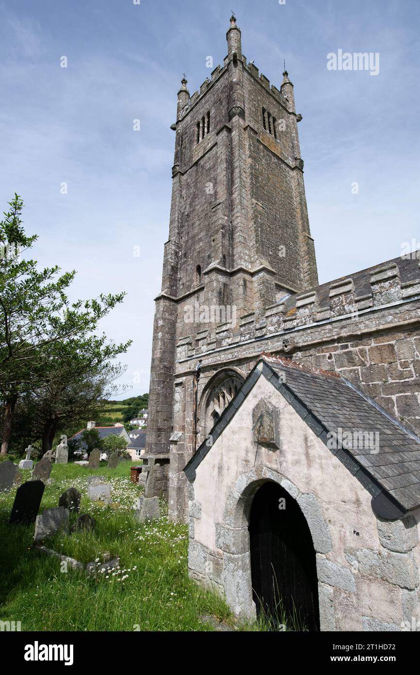 Tower and 1758 sundial by cemetary, St Peter's Church, Ugborough, Devon ...