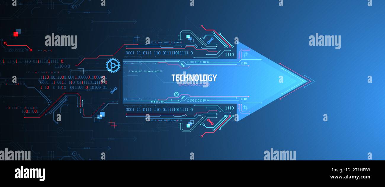 Abstract Technology Circuit Board Communication Concept Arrow Theme