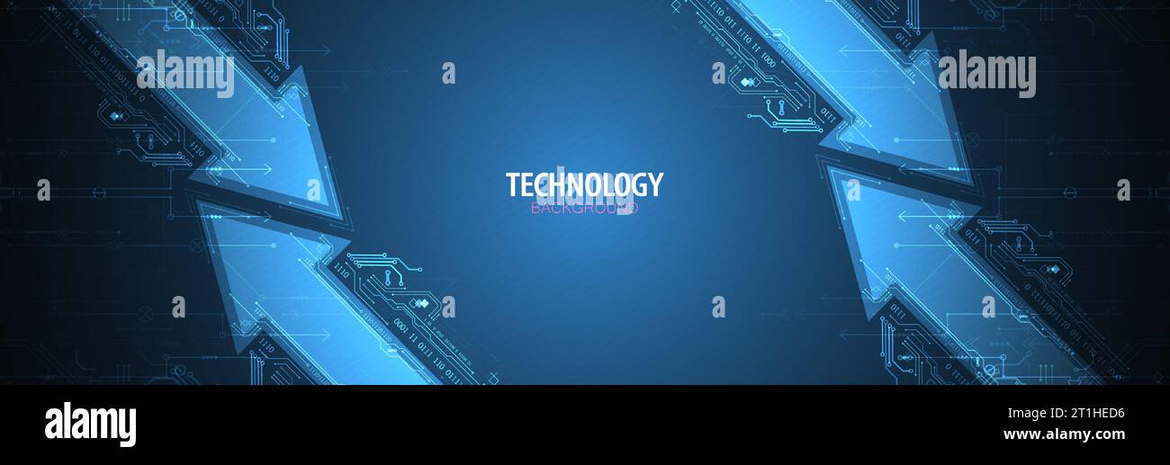 Abstract technology circuit board. Communication concept. Arrow theme ...