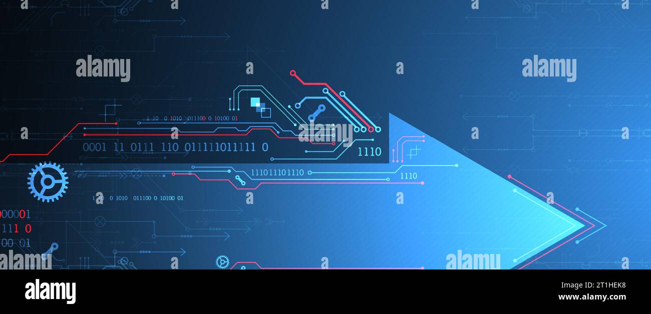 Abstract technology circuit board. Communication concept. Arrow theme ...