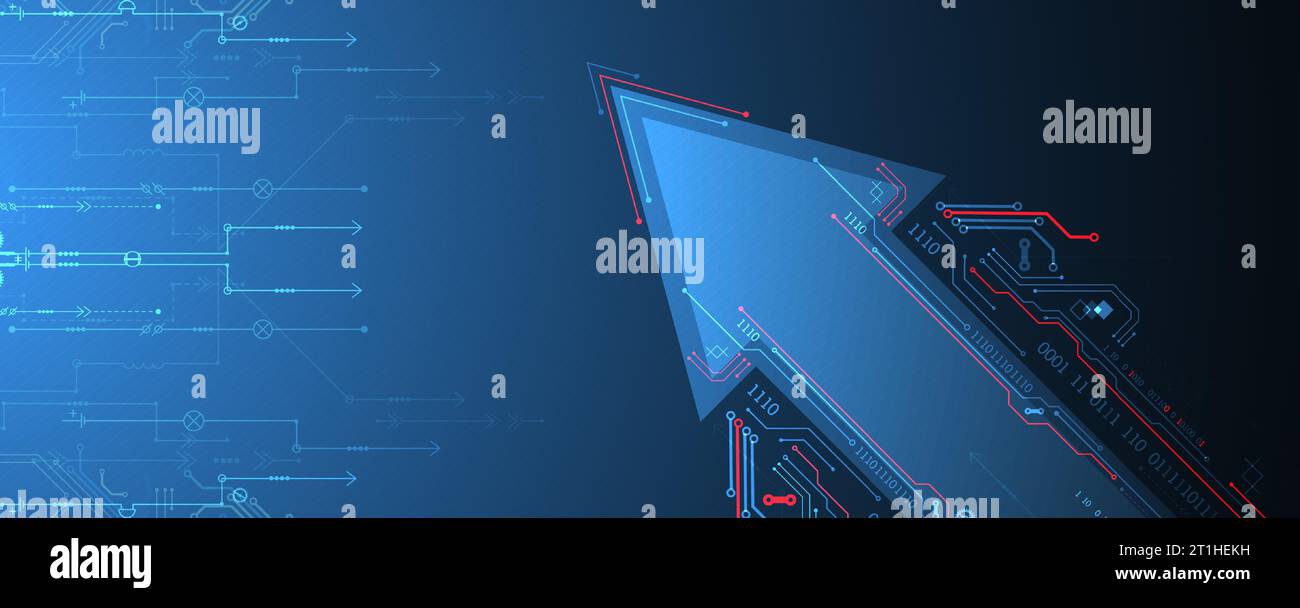 Abstract technology circuit board. Communication concept. Arrow theme ...