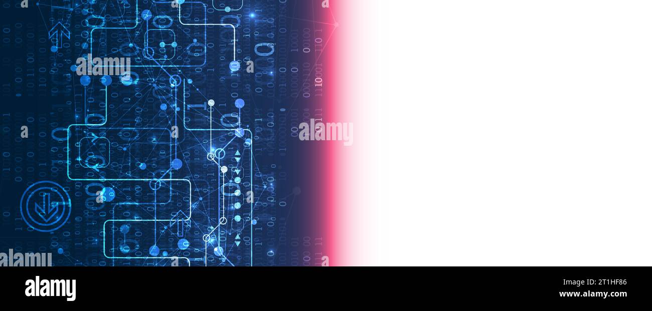 Abstract technology concept with binary code . Circuit board, high computer color background ...