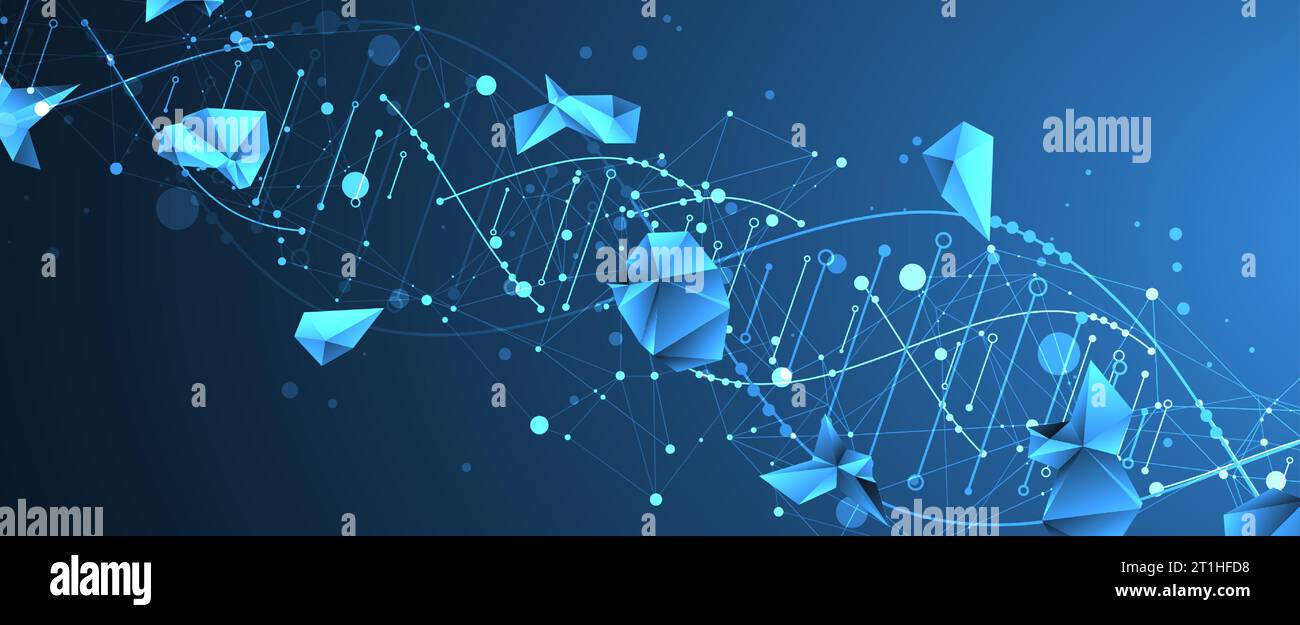 Science template, wallpaper or banner with a DNA molecules. Vector ...