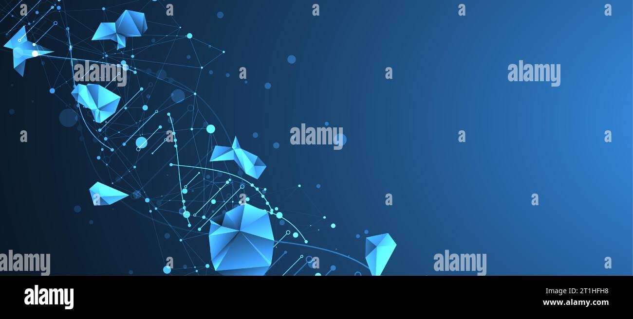 Science template, wallpaper or banner with a DNA molecules. Vector ...