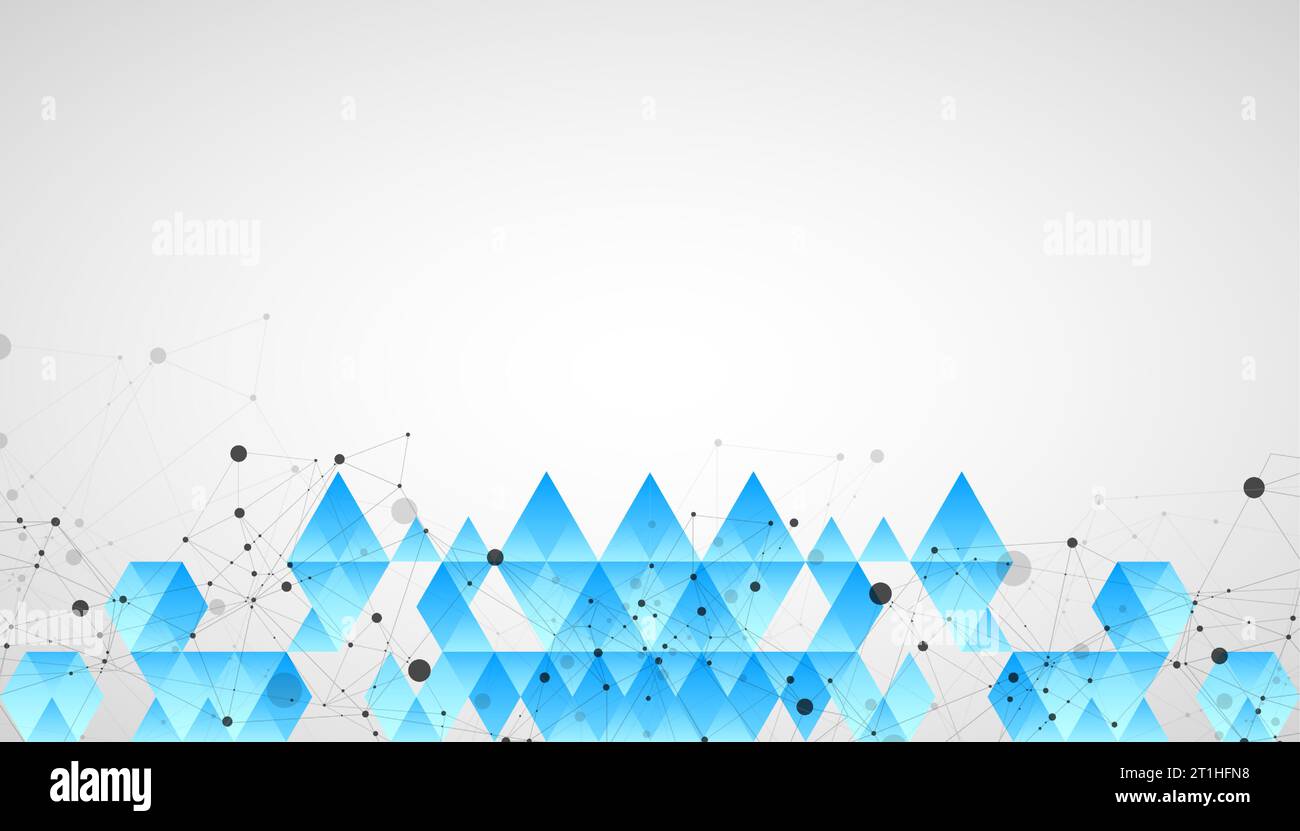 Template for science and technology presentation. Plexus style background. Brochure design ...