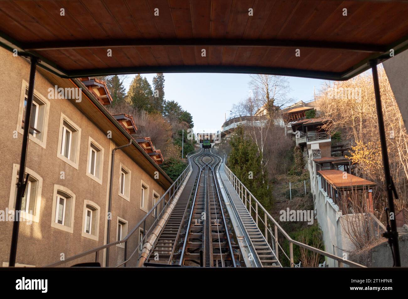 Fribourg funicular or Neuveville - Saint-Pierre funicular, the last ...