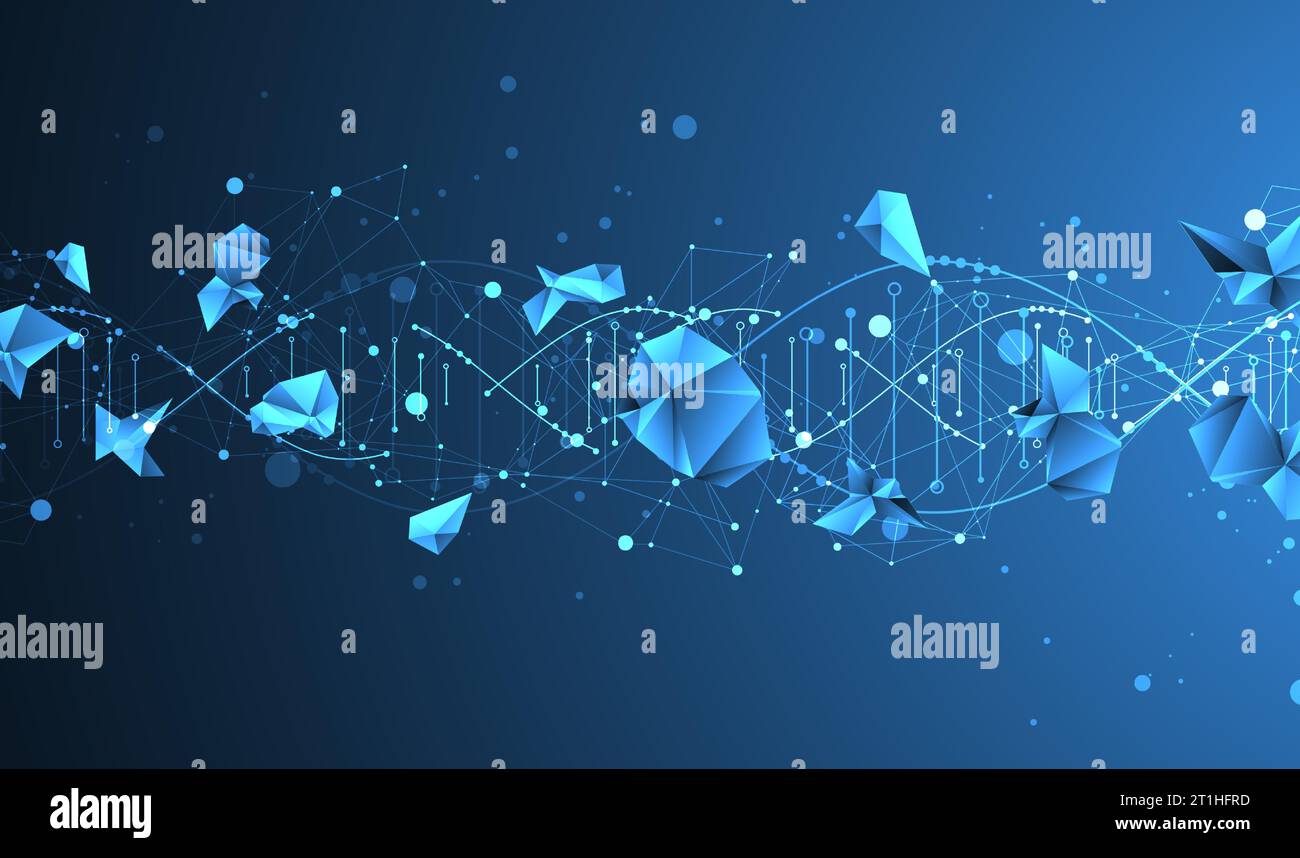 Science template, wallpaper or banner with a DNA molecules. Vector ...