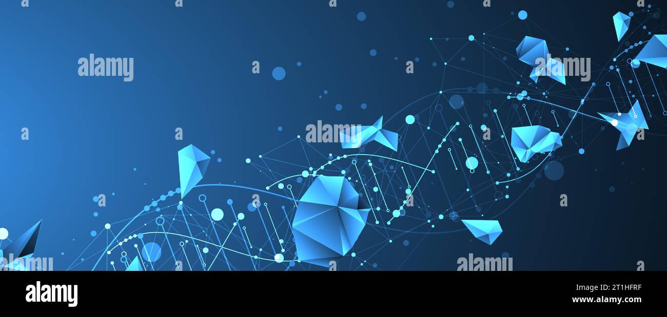 Science template, wallpaper or banner with a DNA molecules. Vector ...