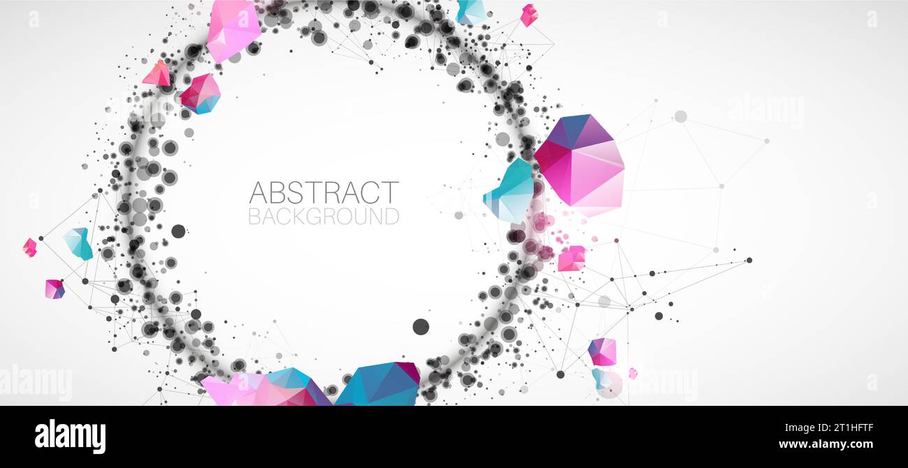 Template for science and technology presentation with connecting dots ...