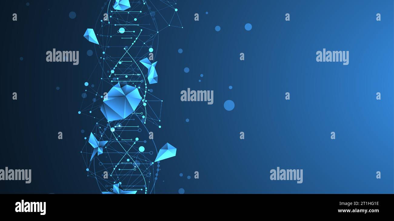 Science template, wallpaper or banner with a DNA molecules. Vector ...