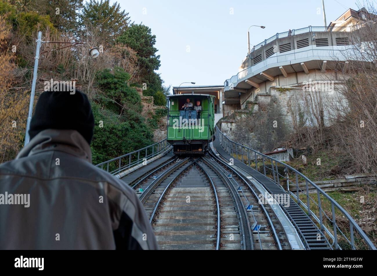 Fribourg funicular or Neuveville - Saint-Pierre funicular, the last ...