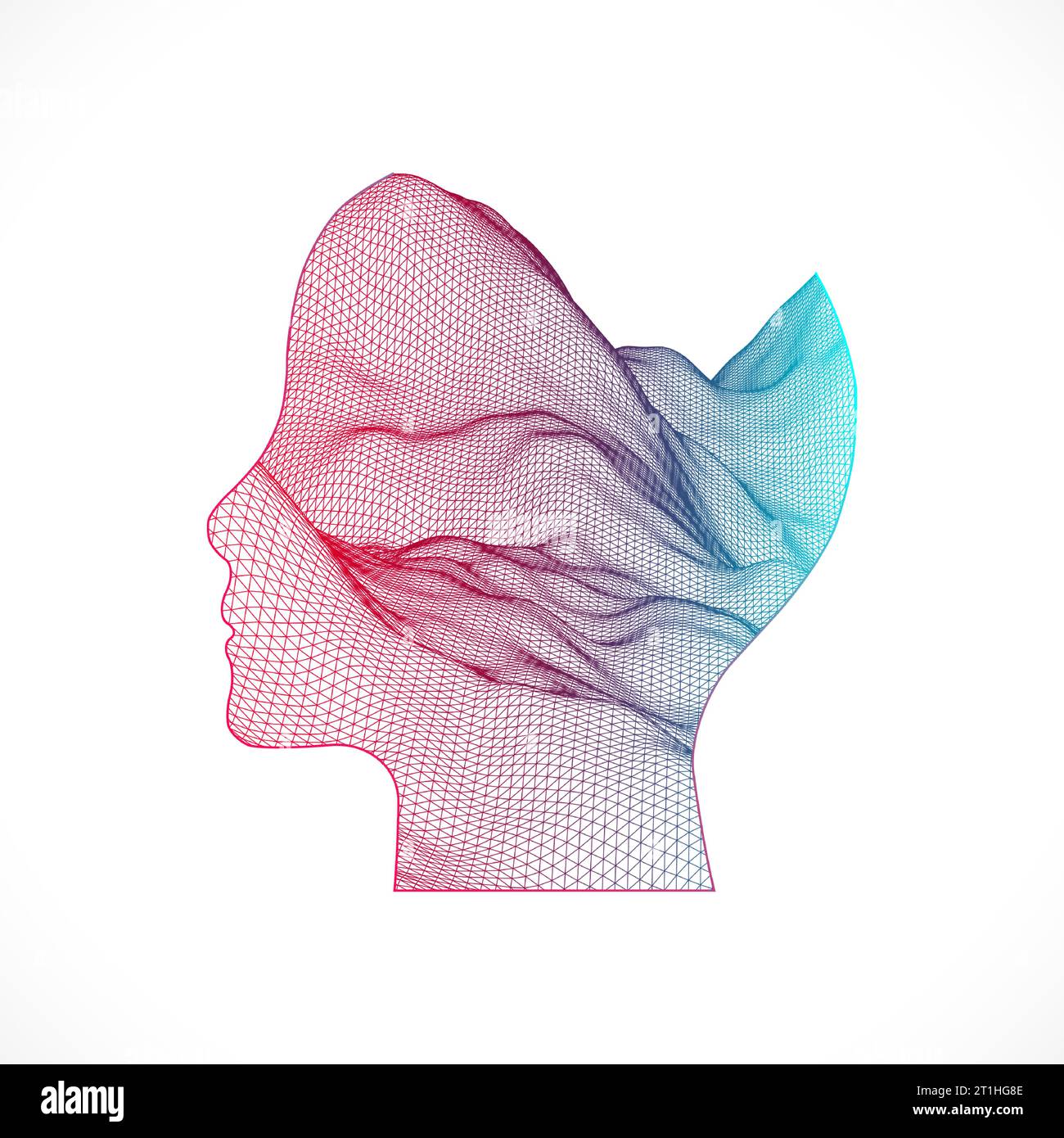 Topography in the contour. The human head is made in the style of a ...
