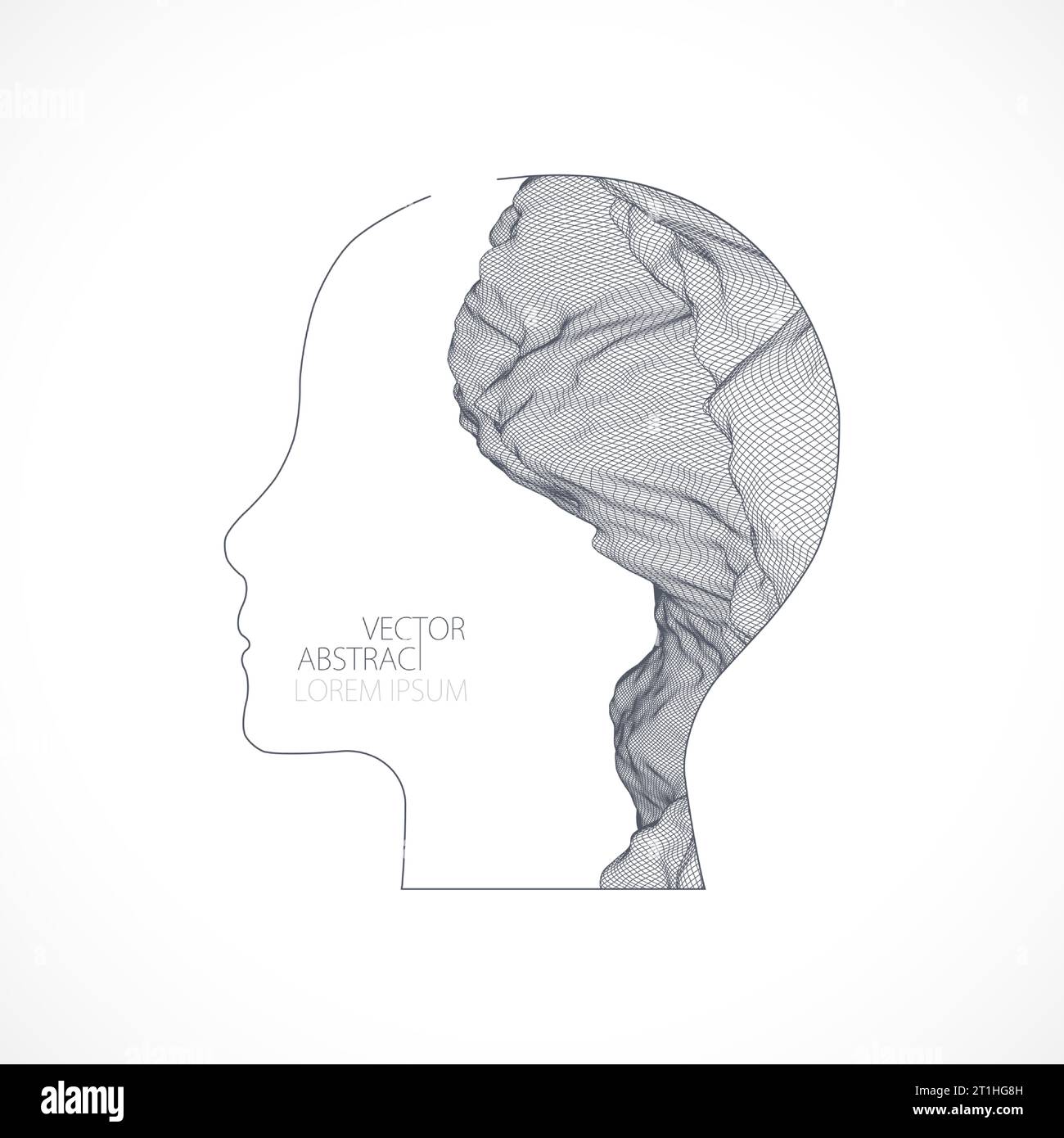 Topography in the contour. The human head is made in the style of a ...