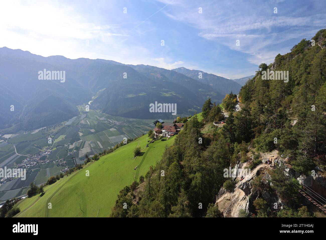 Naturns, Italien, Südtirol 11. Oktober 2023 Hier der Blick am Naturnser ...
