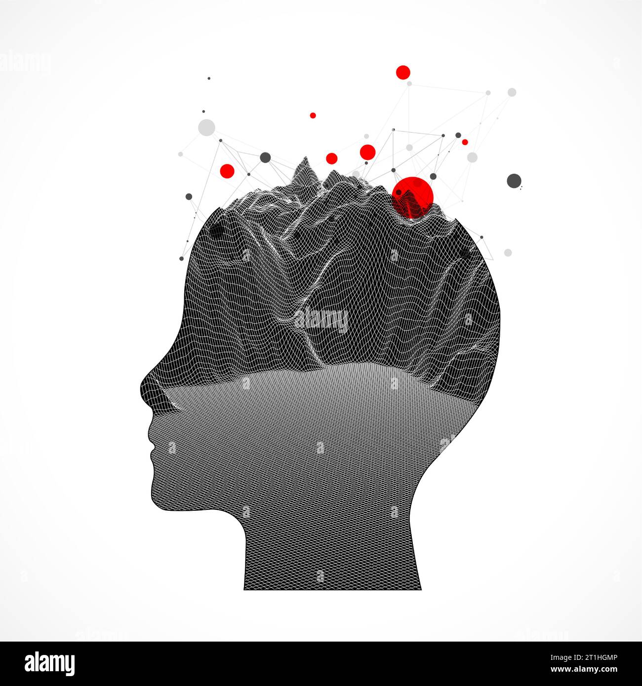 The human head is made in the style of a frame. Toporgagraphy in the ...