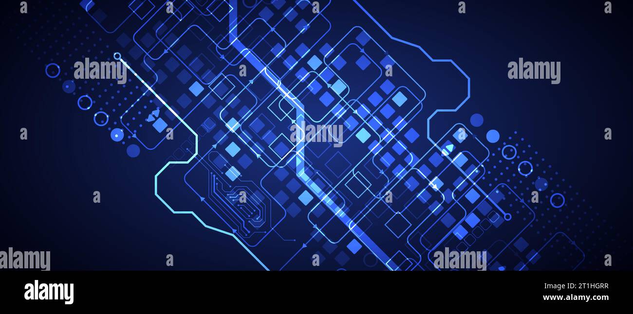 Abstract technology concept. Circuit board, high computer color background. Vector illustration ...