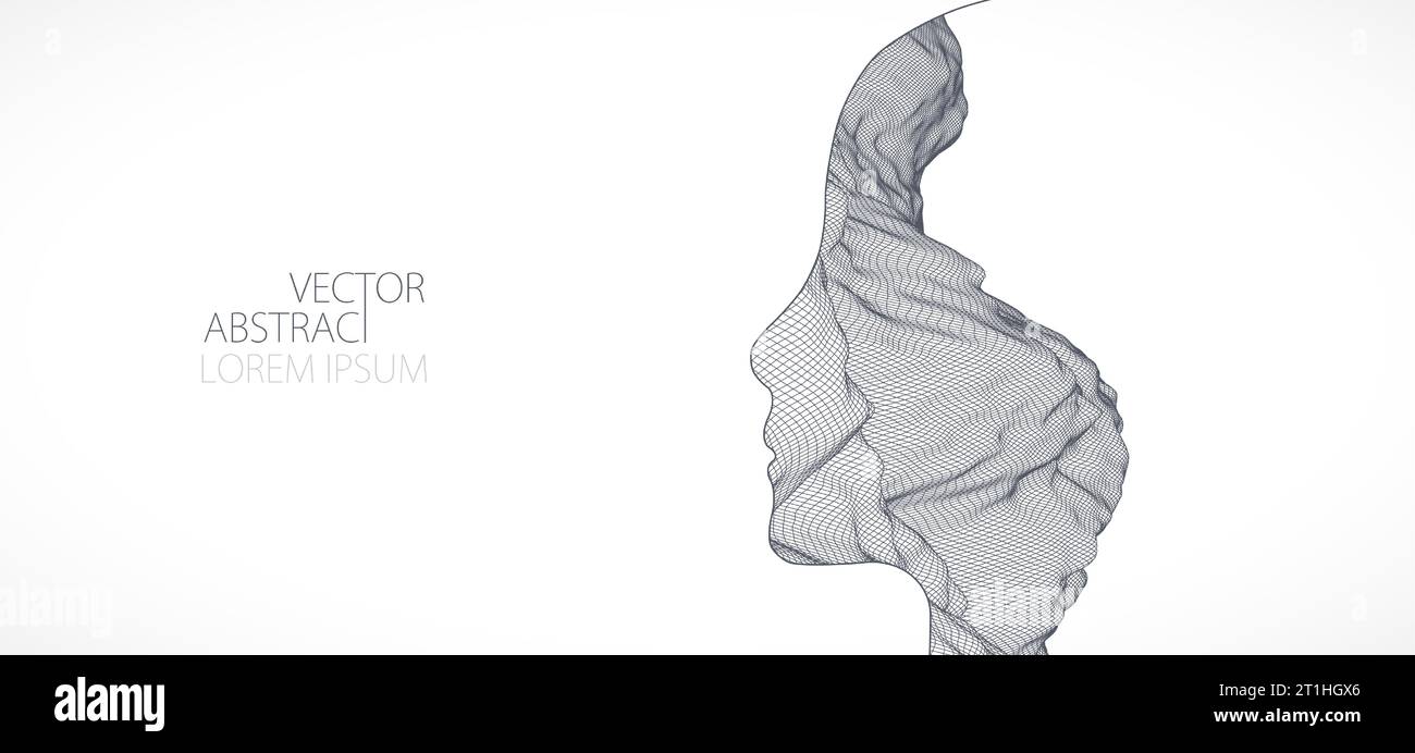 Topography in the contour. The human head is made in the style of a ...