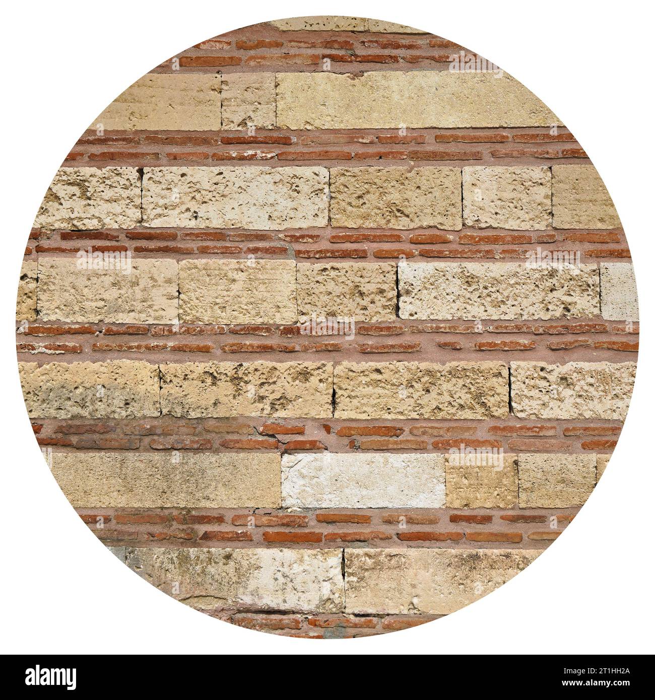 Sturdy yellow and beige cut stone brick wall, good for backgrounds ...