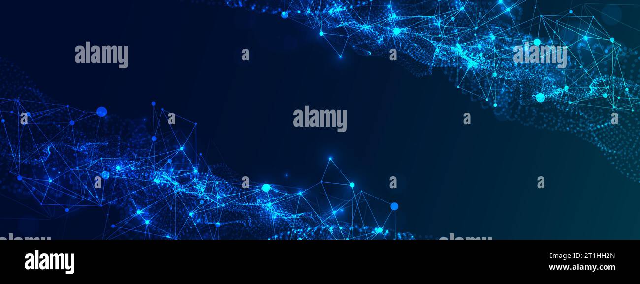 Abstract plexus vector background. Glowing particles dynamic flow Stock Vector Image & Art - Alamy