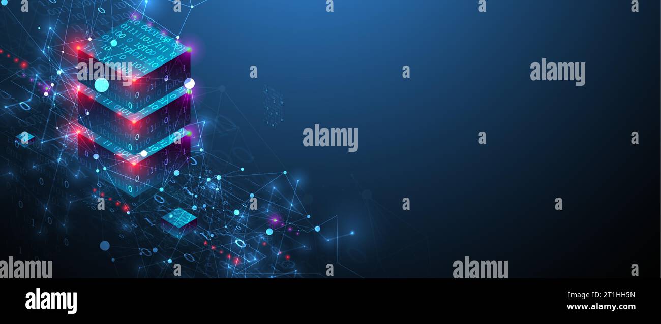 Isometric big data concept, database. Abstract technology background ...