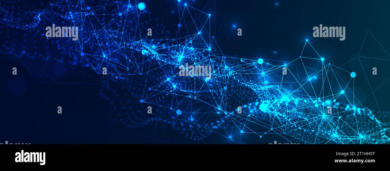 Abstract plexus vector background. Glowing particles dynamic flow Stock Vector Image & Art - Alamy