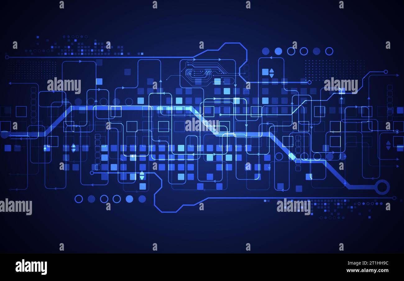 Abstract technology concept. Circuit board, high computer color background. Vector illustration ...