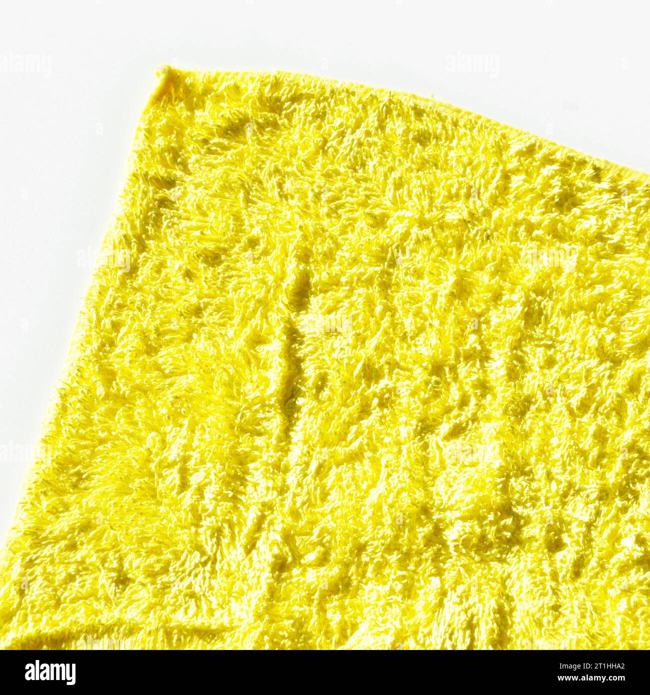 Yellow textile texture coarse towel fabric, terry cloth macro shot ...