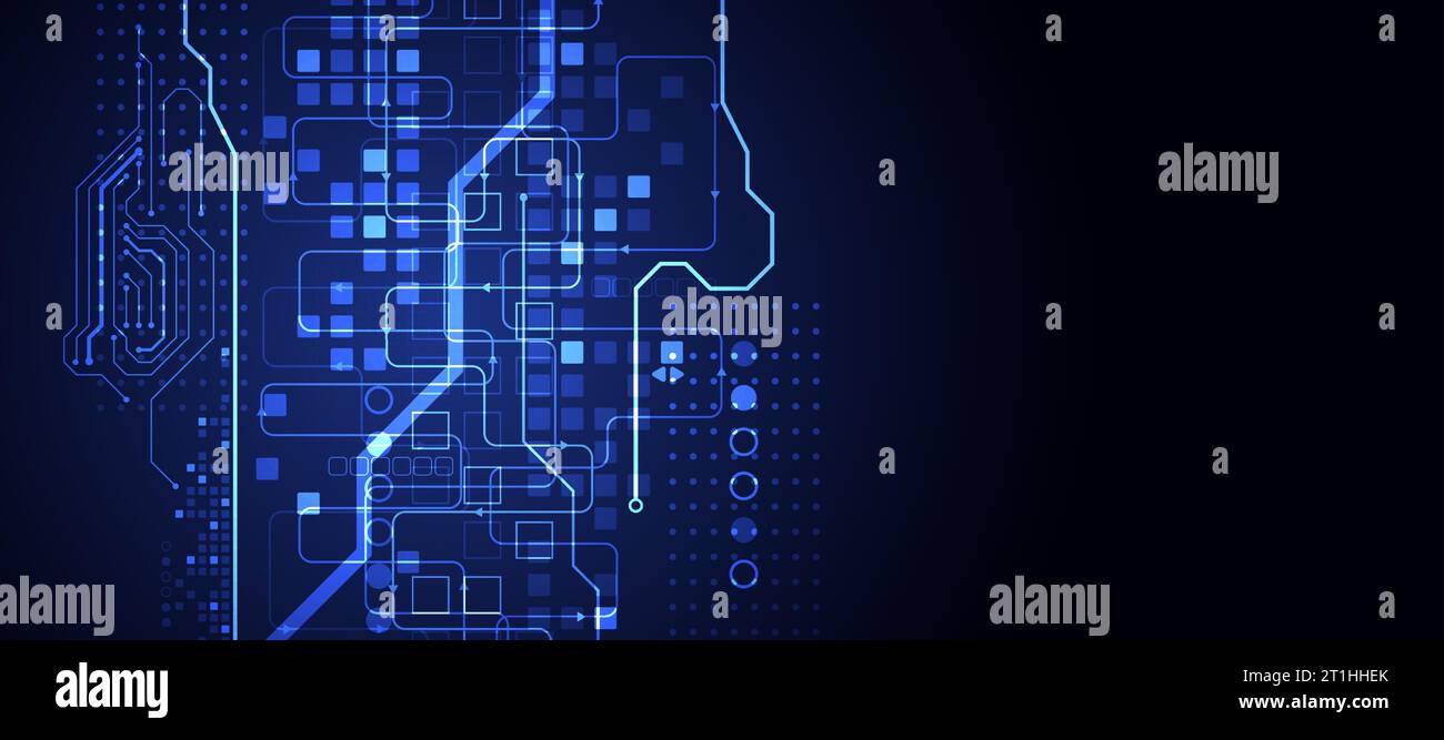 Abstract technology concept. Circuit board, high computer color background. Vector illustration ...