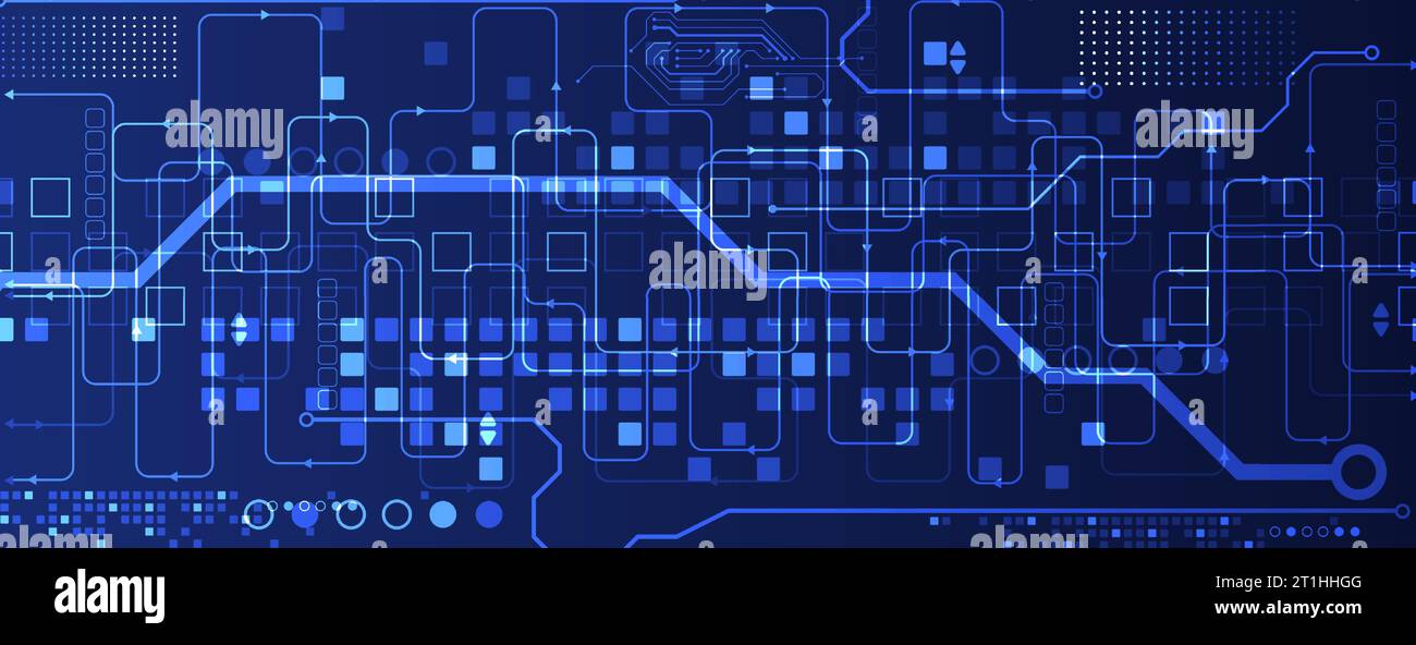 Abstract technology concept. Circuit board, high computer color ...