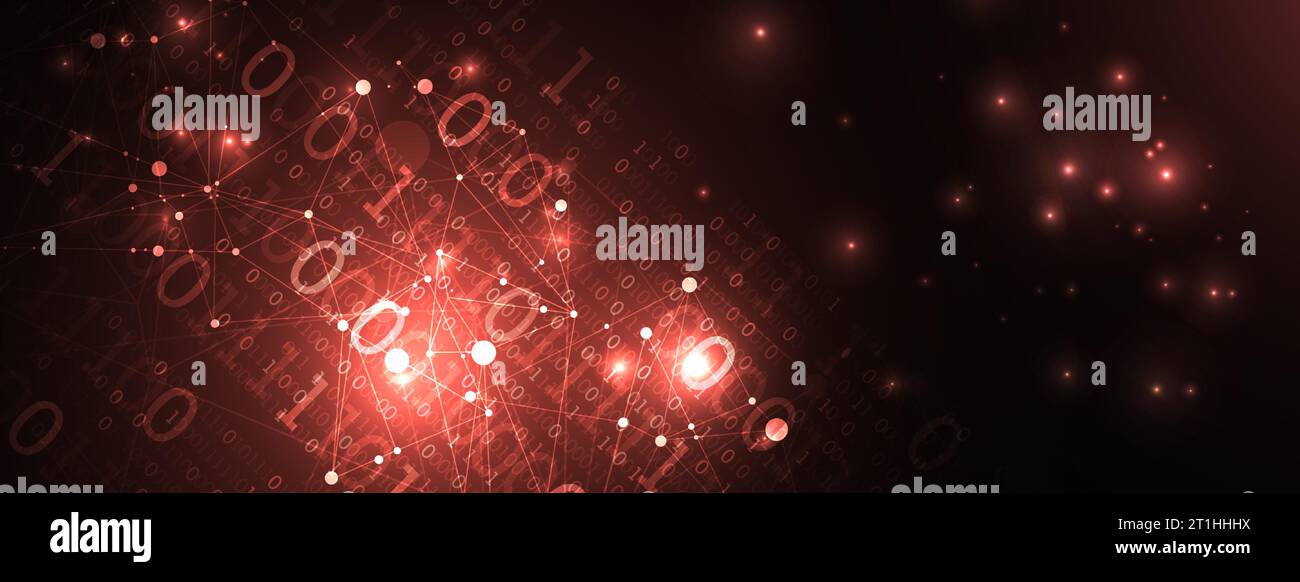 Technology Background With Plexus Effect Big Data Concept Binary Computer Code Vector