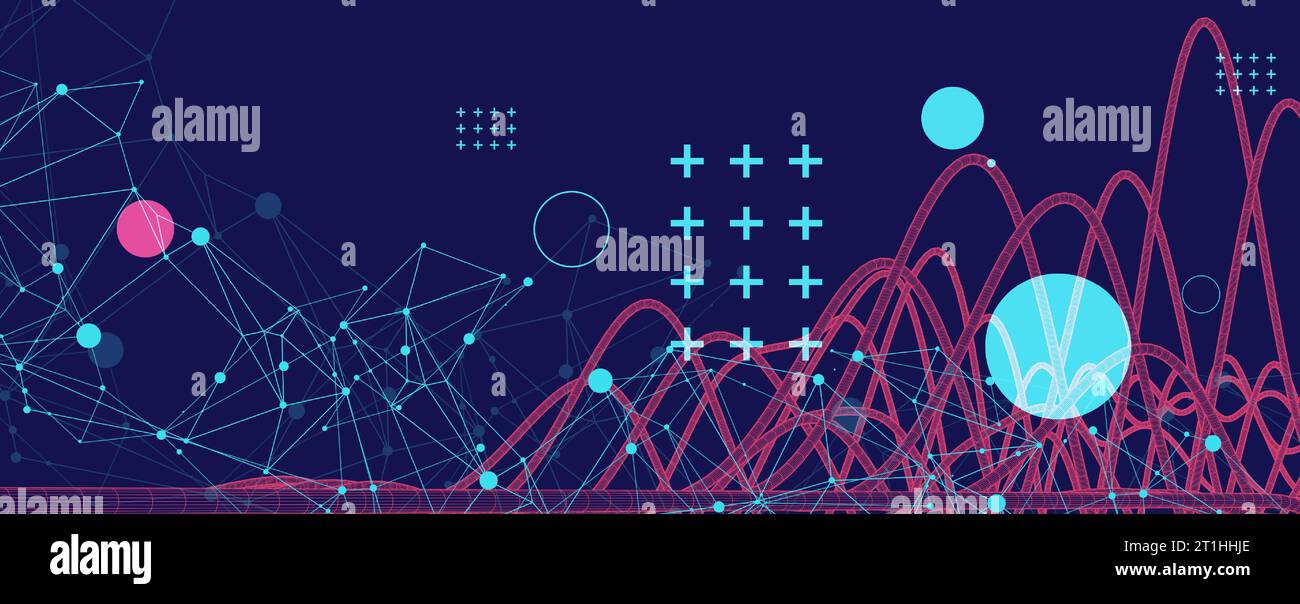 Vector abstract background with a wireframe dynamic pipes, line and ...