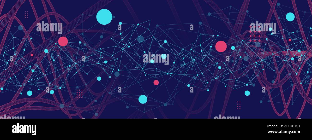 Vector abstract background with a wireframe dynamic pipes, line and ...