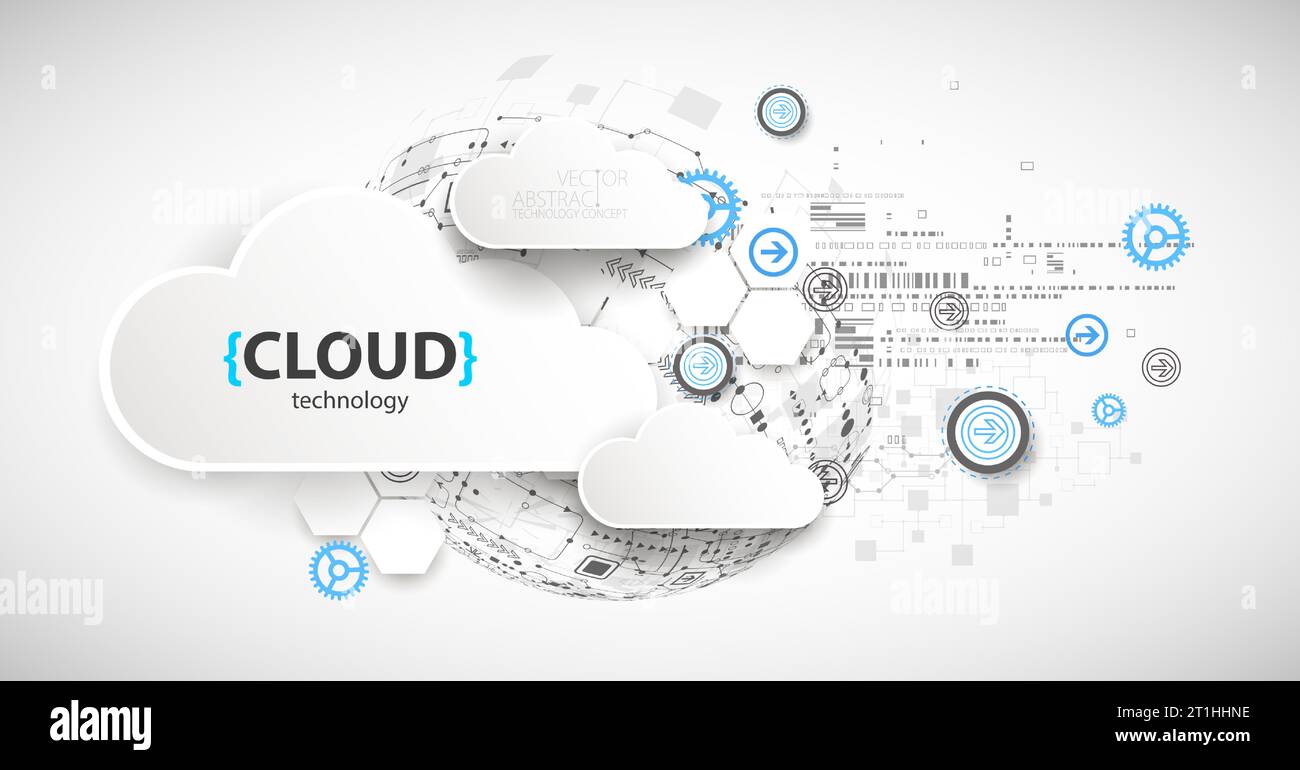 Cloud storage technology. Integrated digital web concept background Stock Vector Image & Art - Alamy