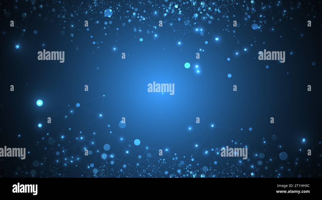 Abstract polygonal vector science background with connecting dots and ...