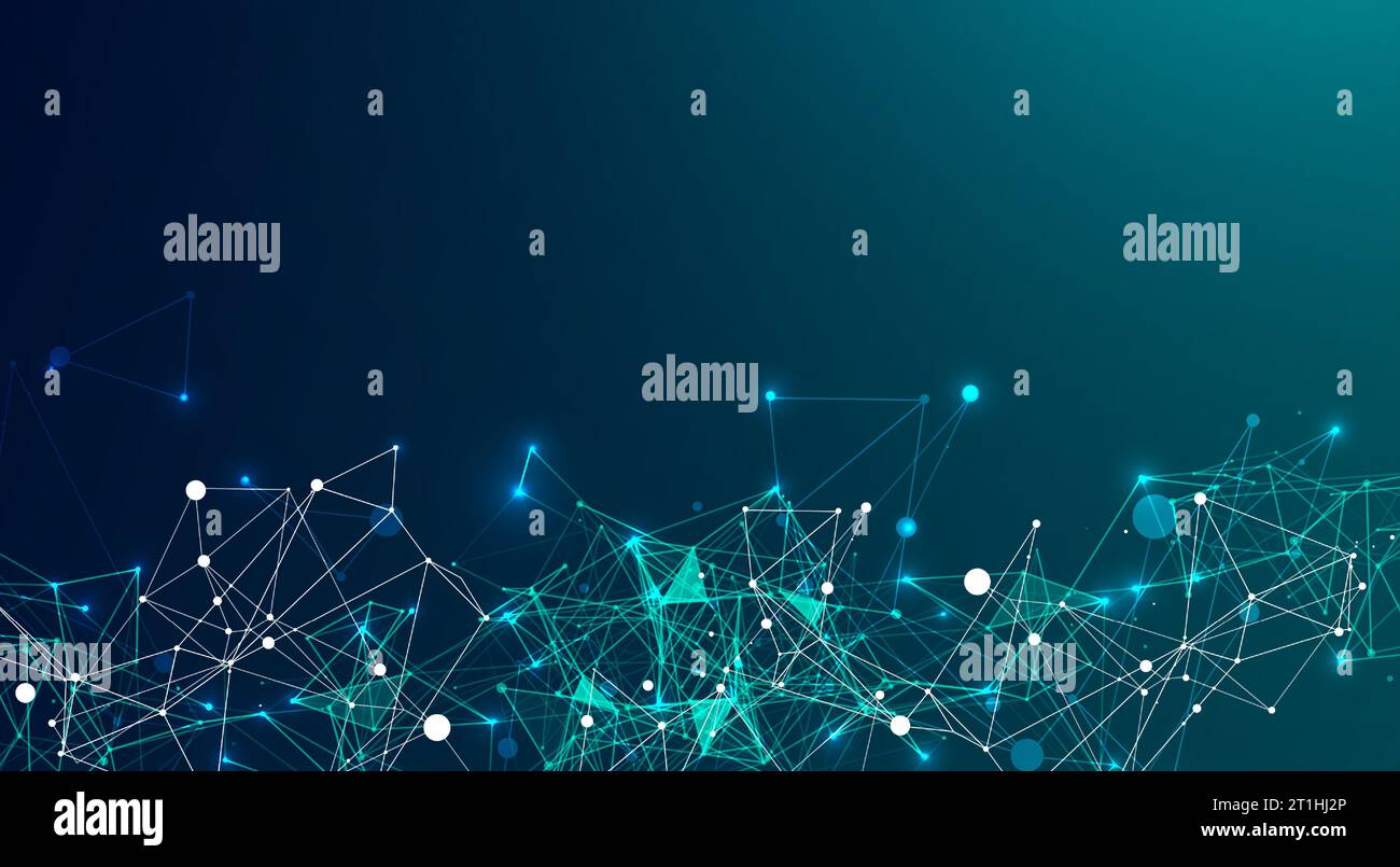 Abstract plexus vector background. Glowing particles dynamic flow Stock ...