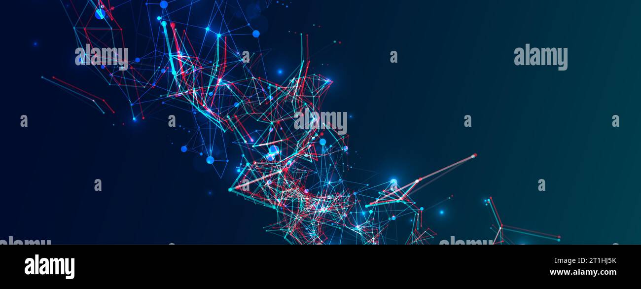 Abstract polygonal vector science background with connecting dots and lines Stock Vector Image ...