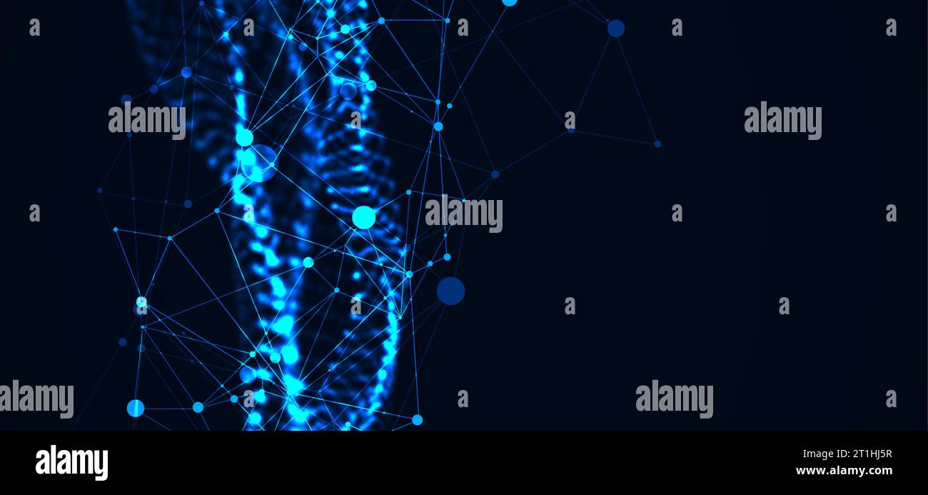 Abstract Vector Background Particles Dynamic Flow With Plexus Effect Stock Vector Image And Art