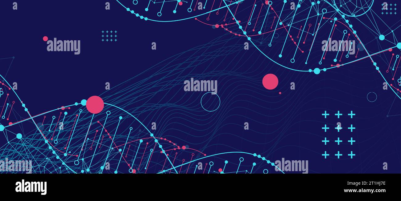 DNA abstract molecule. Medical science, genetic biotechnology ...