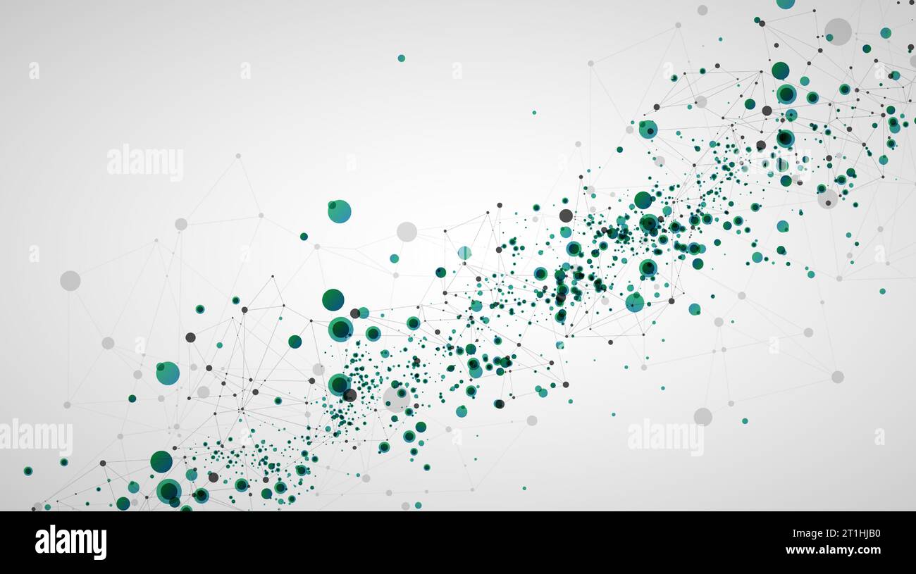 Template for science and technology presentation with connecting dots ...
