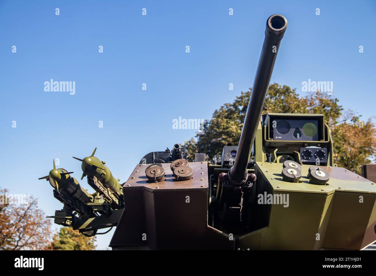 Multi-Role Armored Vehicle with several calibers of guns against ...
